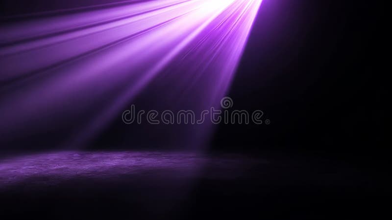 Purple Light Rays Streaming Dramatically in Dark Studio Space Stock ...