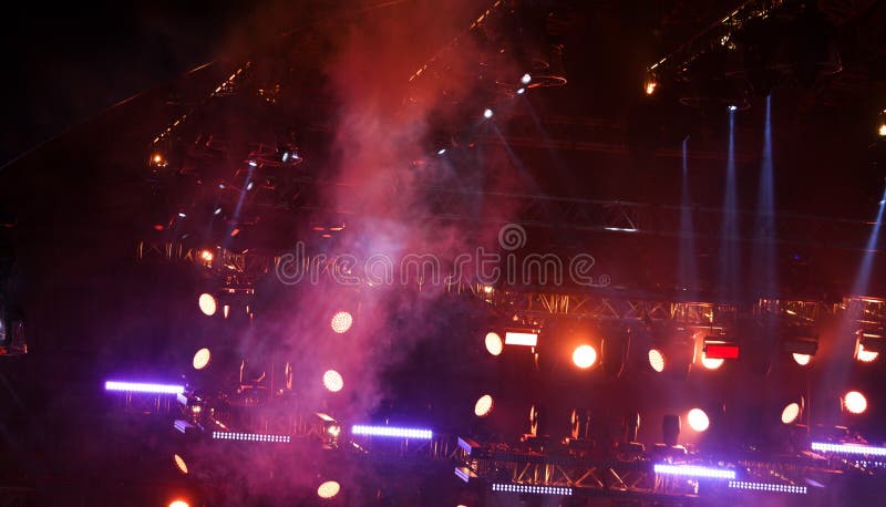 Purple Light on a Rock Concert Stage As Background Stock Image - Image ...