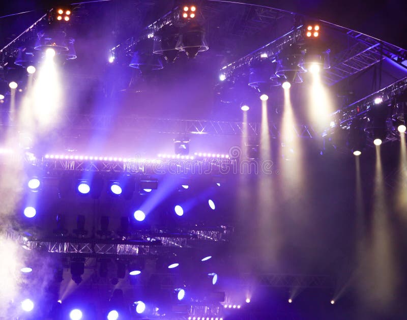 Purple Light on a Rock Concert Stage As Background Stock Image - Image ...