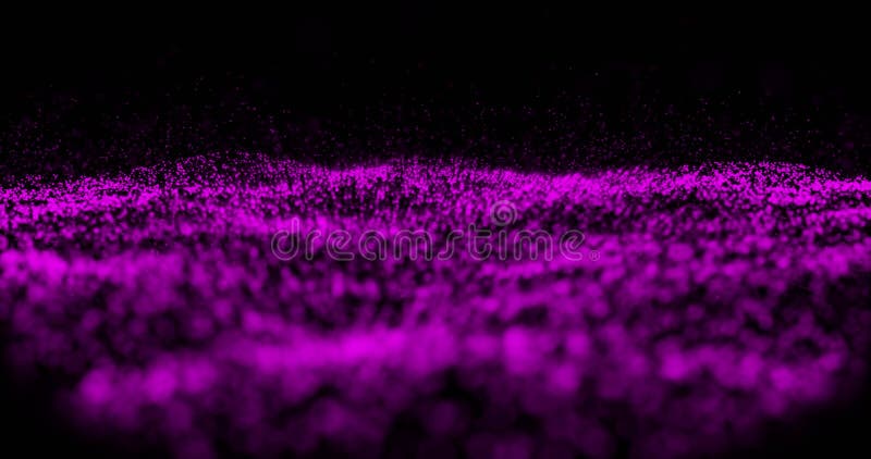 Purple Light Trail Exploding Over Purple Digital Wave Moving Against ...