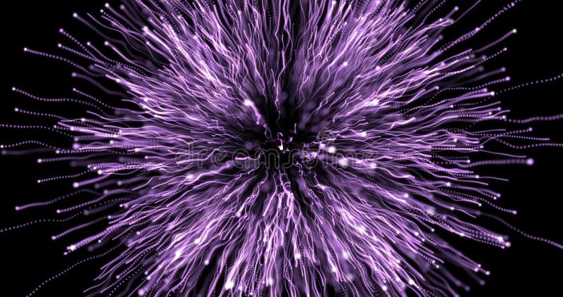 Purple Light Trails Exploding Against Black Background Stock ...