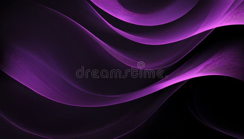 Purple Light Waves on a Dark Background Stock Illustration ...