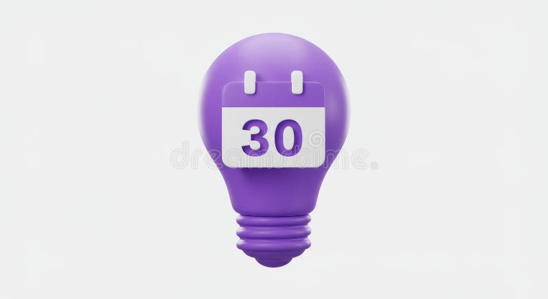 Lightbulb Idea: 30th Day Reminder Stock Illustration - Illustration of ...