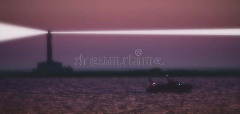 Purple lighthouse stock photo. Image of tourism, night - 5282050