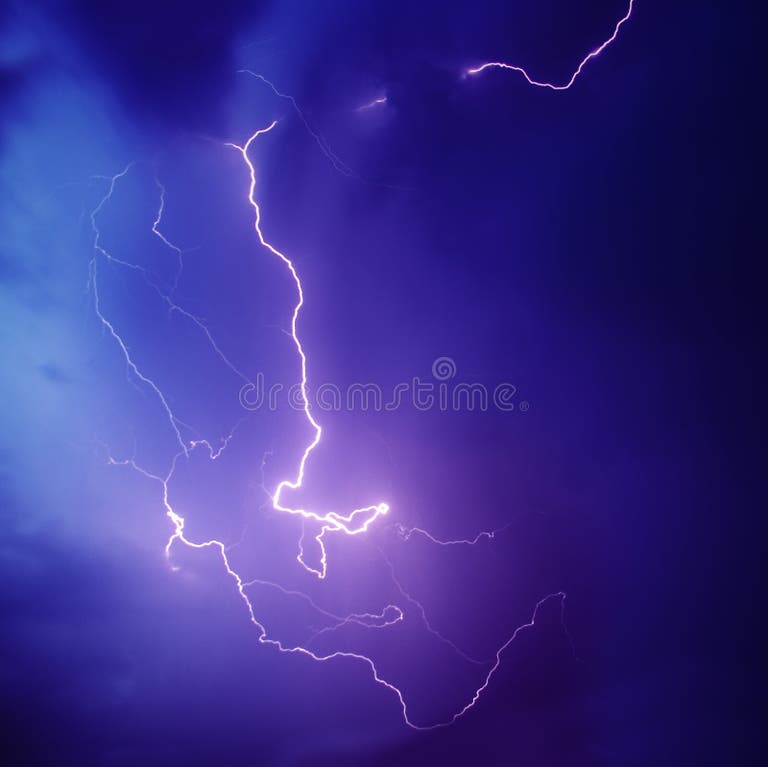 Purple Lightning Bolt stock photo. Image of bolt, charged - 8934312