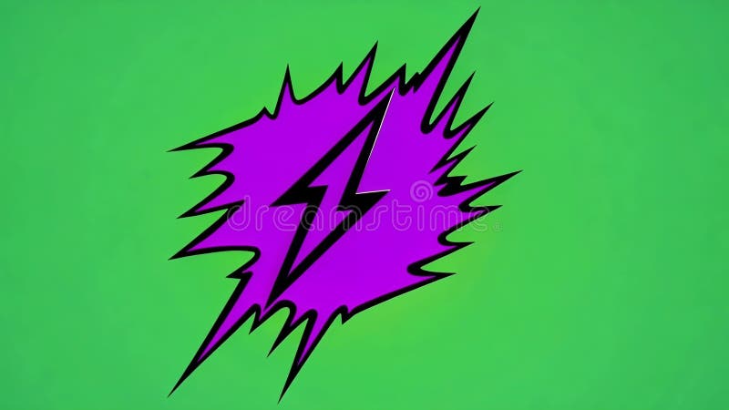 Purple Lightning Bolt Animation on Green Screen Background Stock Video ...