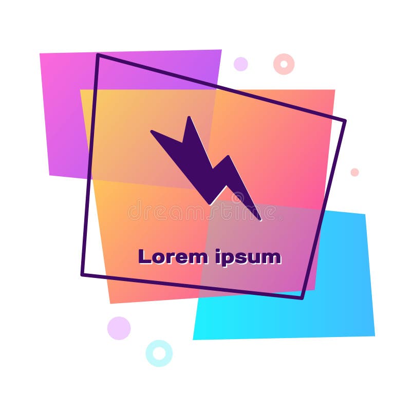 Purple Lightning Bolt Icon Isolated on White Background. Flash Sign ...