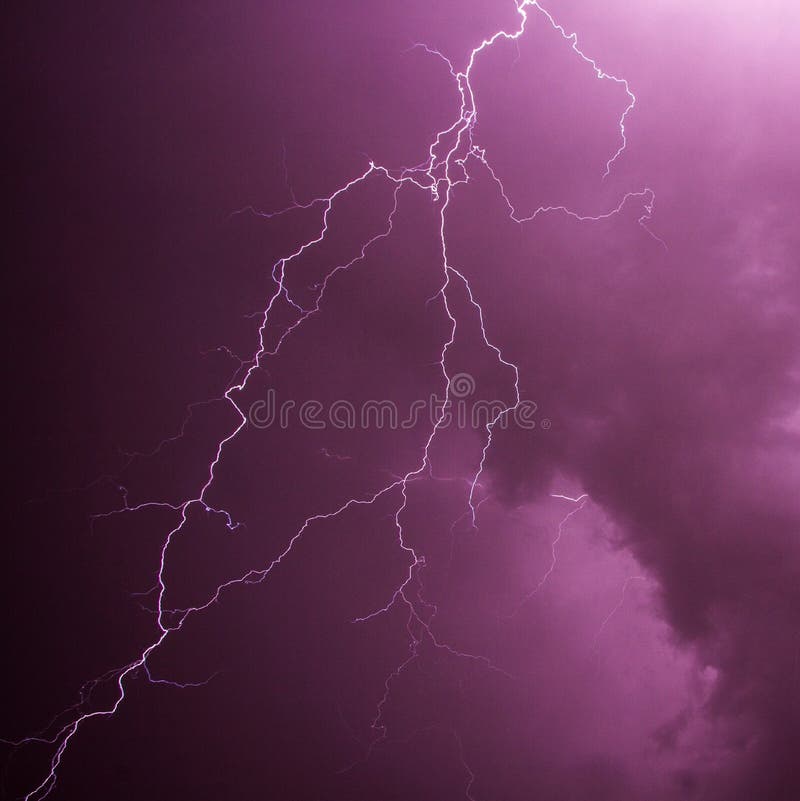 Purple Lightning Storm in Arizona Stock Photo - Image of lightning ...
