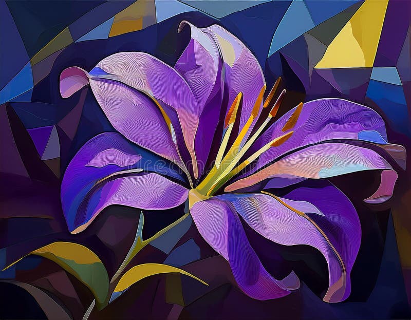 Purple Lily Flower Closeup Illustration Stock Photo - Image of botany ...