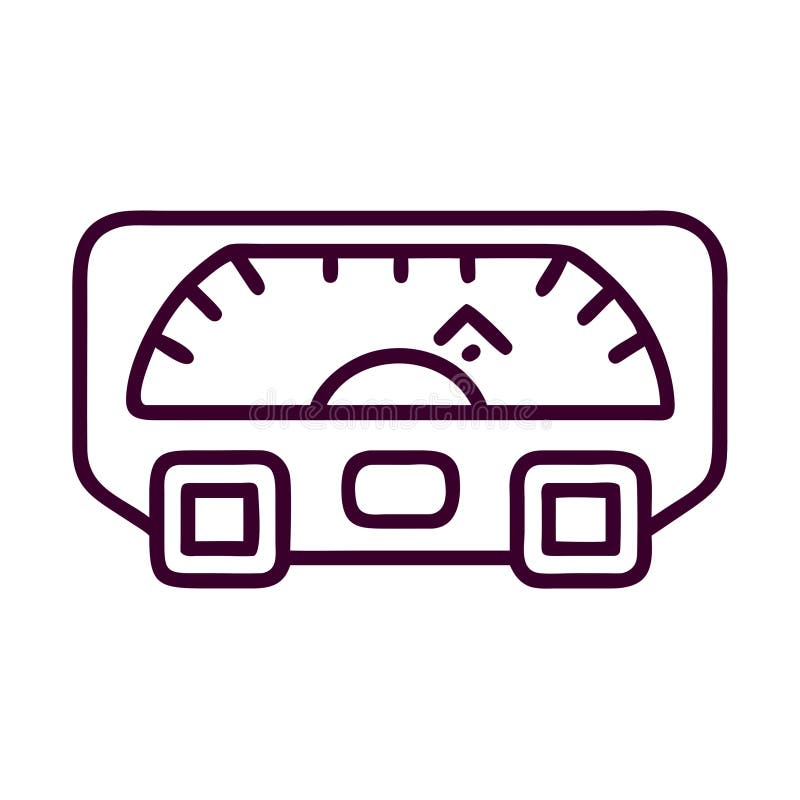 A Purple Line Drawing of a Car Speedometer Stock Illustration ...