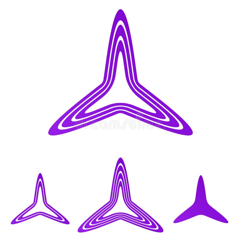 Purple Line Triangle Logo Design Set Stock Vector - Illustration of ...