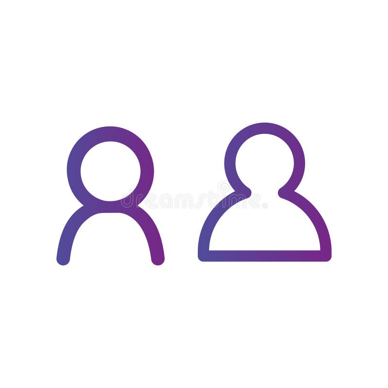 Purple Linear Outline Person Icon, User Icon Vector Illustration ...