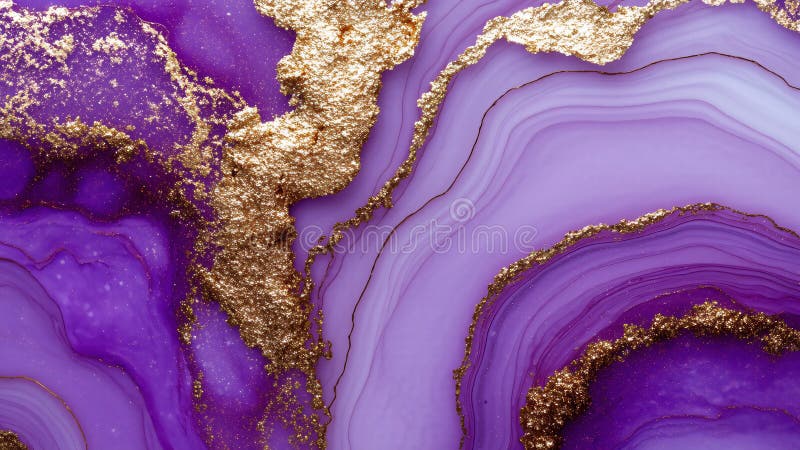 Purple Liquid and Gold Glitter are Mixed Together To Form Beautiful and ...