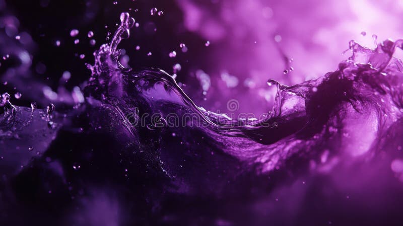 Purple Liquid Splashes Abstract Wave Design Stock Illustration ...