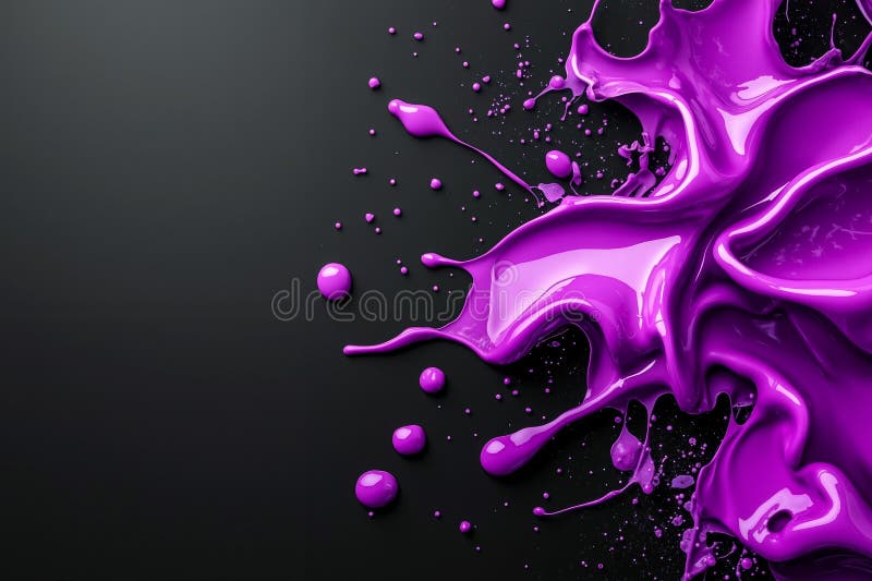 A Purple Liquid Splashing on a Black Background Stock Illustration ...
