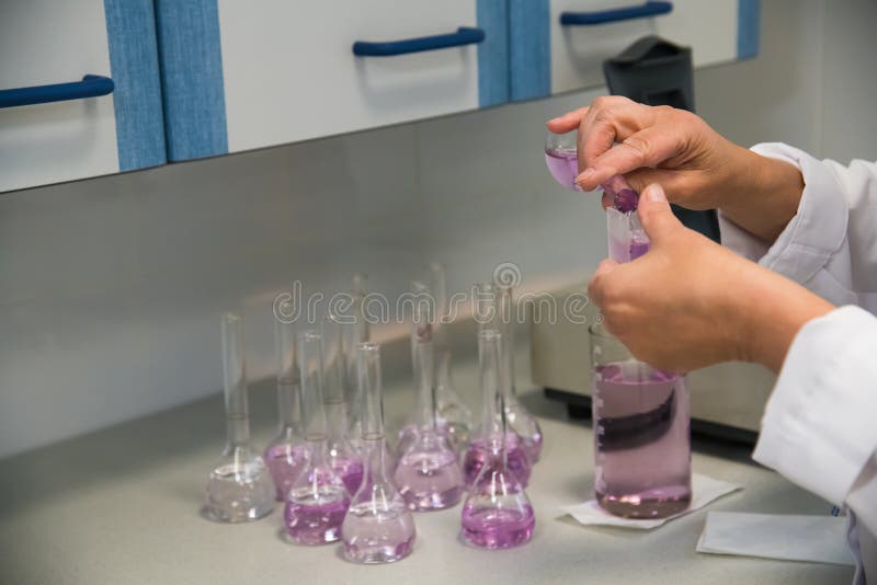 Purple Liquid in Test Tubes Stock Photo - Image of industry ...