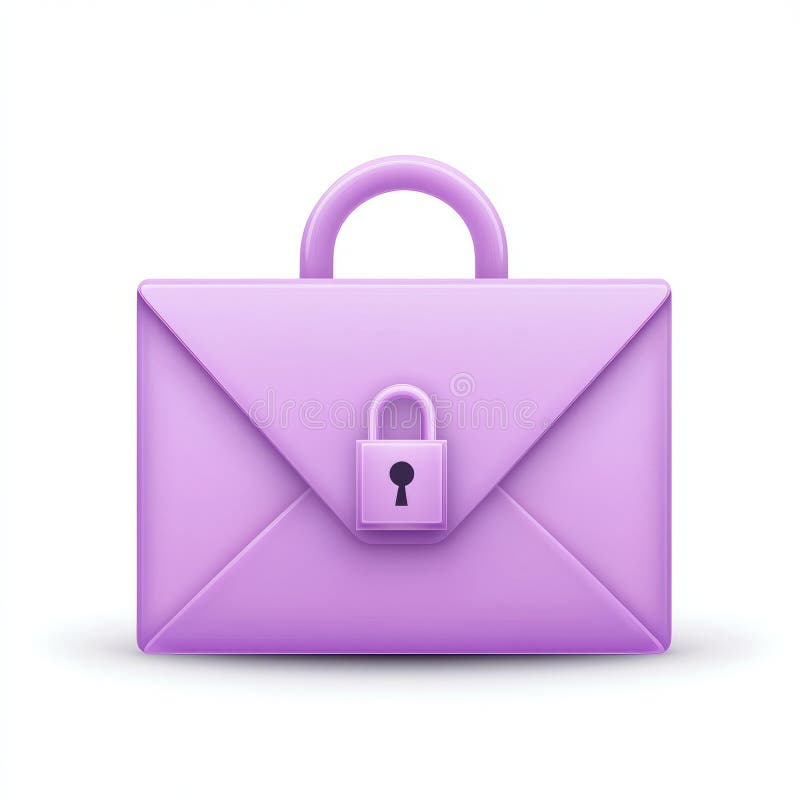 Purple Locked Envelope Icon. Stock Illustration - Illustration of ...
