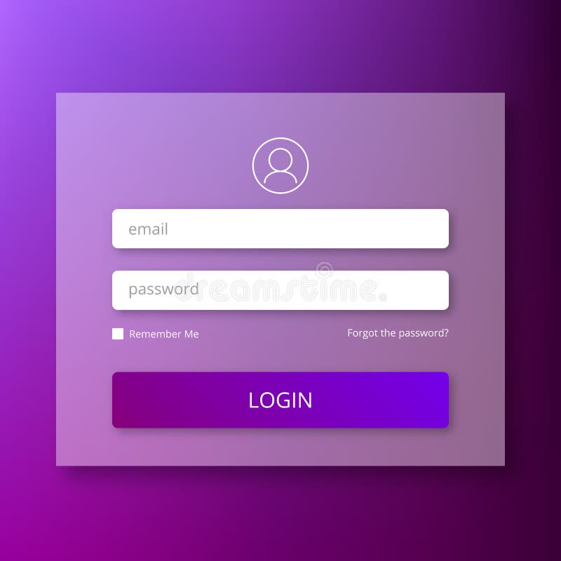 Purple Login Form. stock vector. Illustration of template - 241507576