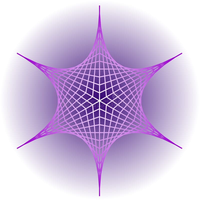 Purple Logotype in Star Shape, Geometric Element with 3d Effect, Grey ...