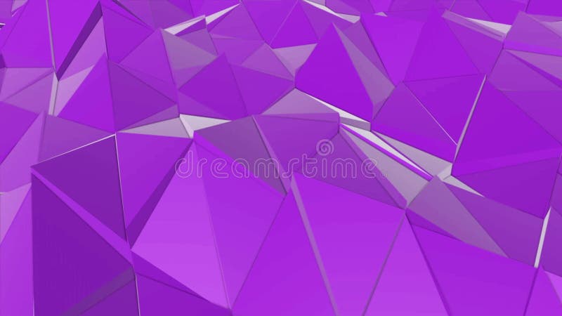Purple Low Poly Surface is Slowly Deformed. Background. 3d Rendering ...