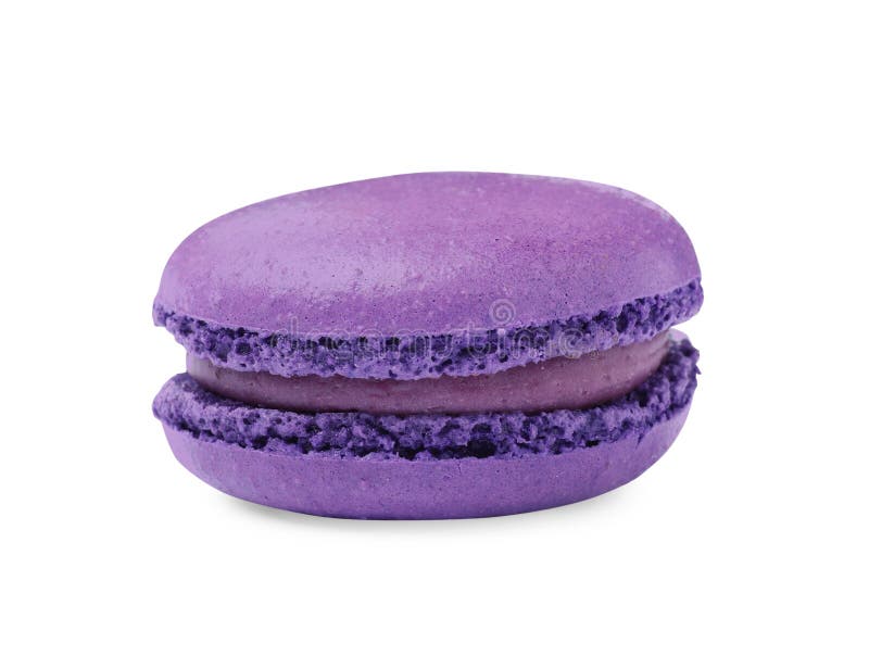 Purple Macaron Isolated on White. Delicious Dessert Stock Image - Image ...