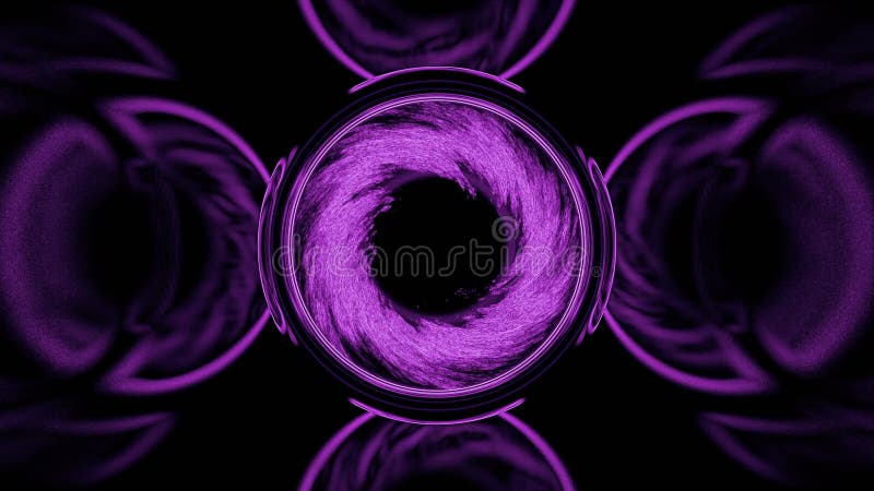 Purple Magic Portal Circle Seamless Loop. Abstract Cyclone on Black ...