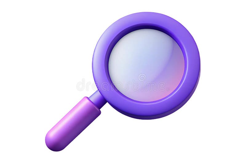 Purple Magnifying Glass Icon Stock Illustration - Illustration of ...