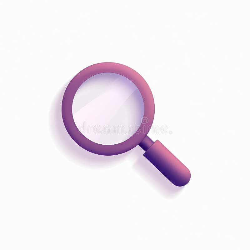 Purple Magnifying Glass Icon with Soft Pastel Gradient. Minimalist Flat ...