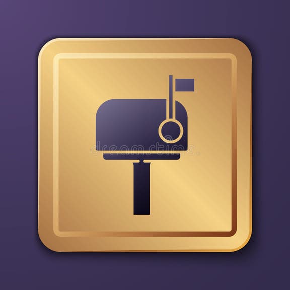 Purple Mail Box Icon Isolated on Purple Background. Mailbox Icon. Mail ...