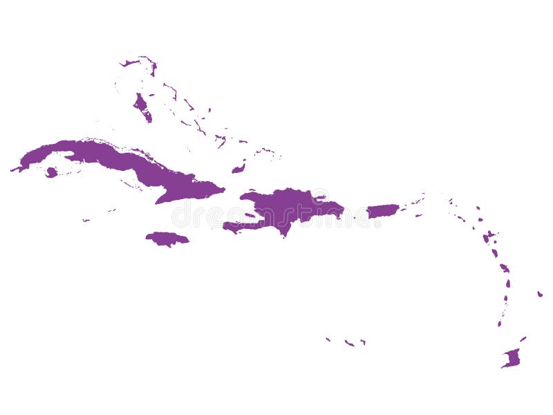 Purple map of Caribbean stock vector. Illustration of asia - 167507085