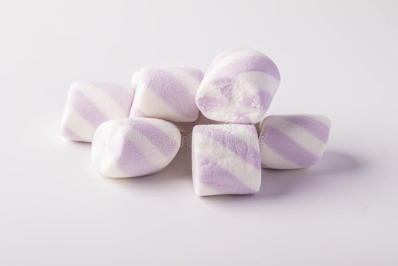 Purple Marshmallow Candy on a White Background Stock Photo - Image of ...