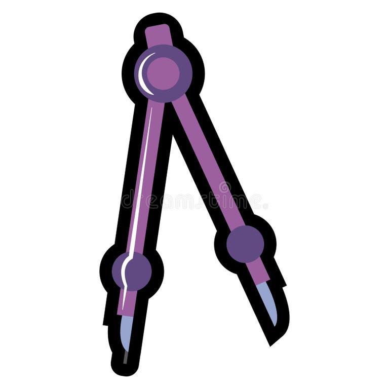 Purple Math Drawing Compass. Vector Stock Vector - Illustration of ...
