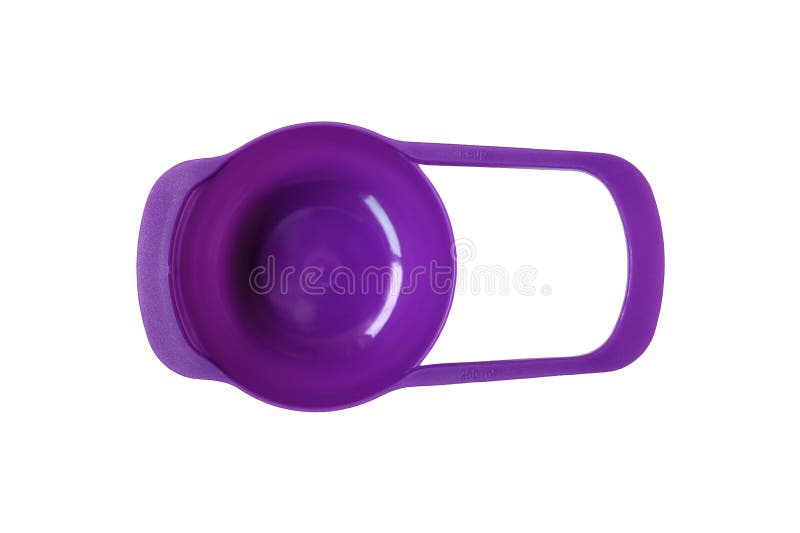 Purple Measuring Cup Isolated on White Background. Top View Stock Image ...