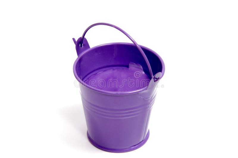 Purple Metal Bucket Decorative Isolated on White Stock Image - Image of ...