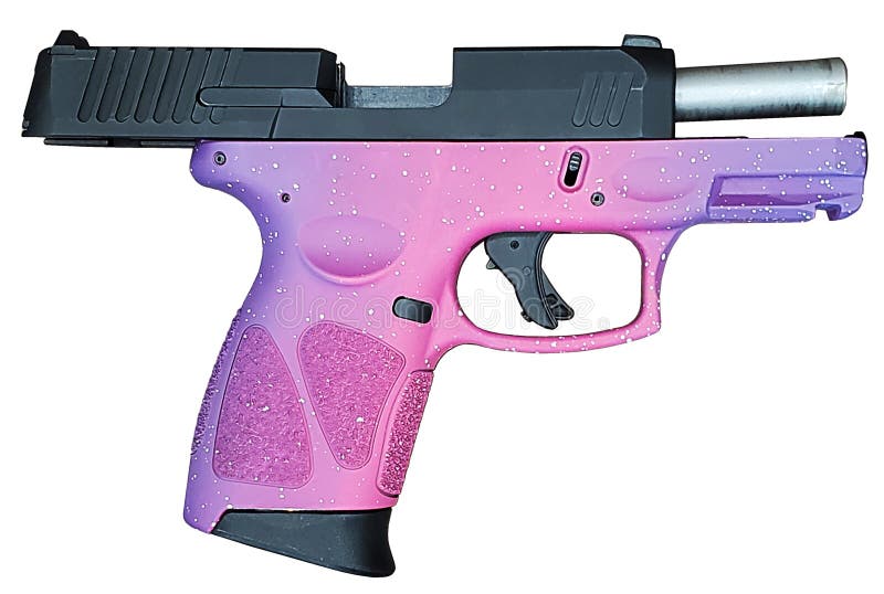 Purple Handgun Slide Pulled Rright Stock Image - Image of hidden ...