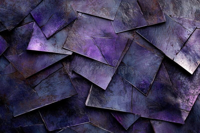 Purple Metal Sheets Overlap Creating Abstract Texture, Industrial ...