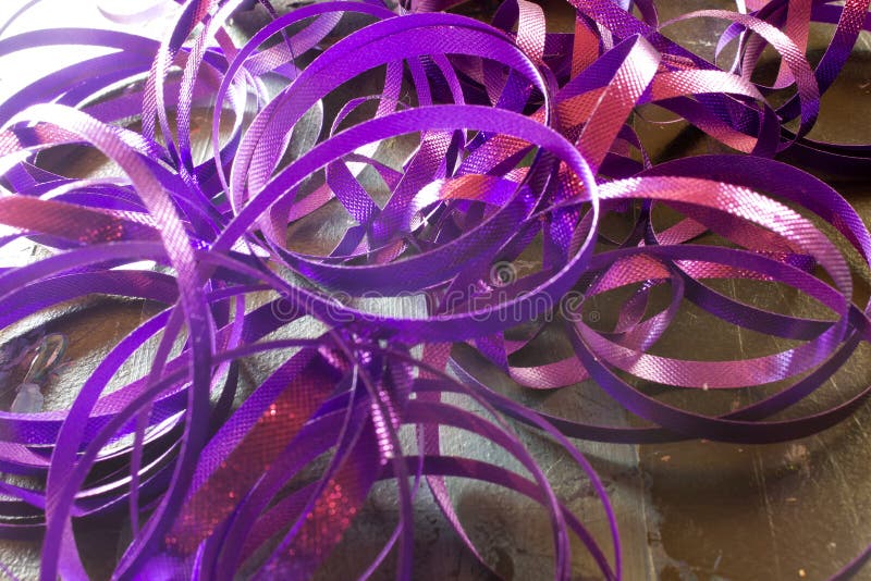 Purple metallic Ribbons stock image. Image of curling - 73965219