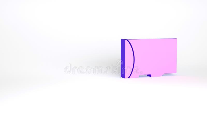 Purple Micro SD Memory Card Icon Isolated on White Background ...