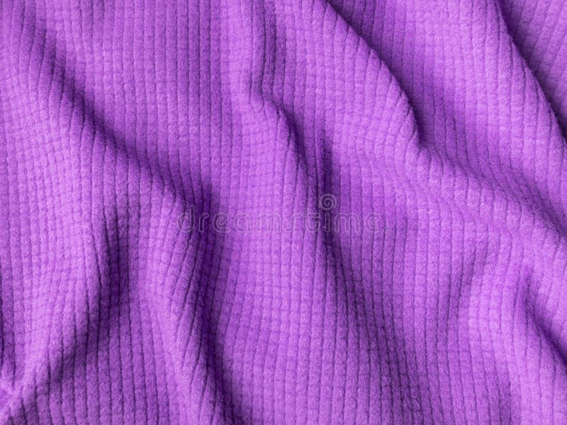 Purple Microfleece Fabric Texture. Close Up of Wrinkled Fleece Fabric ...