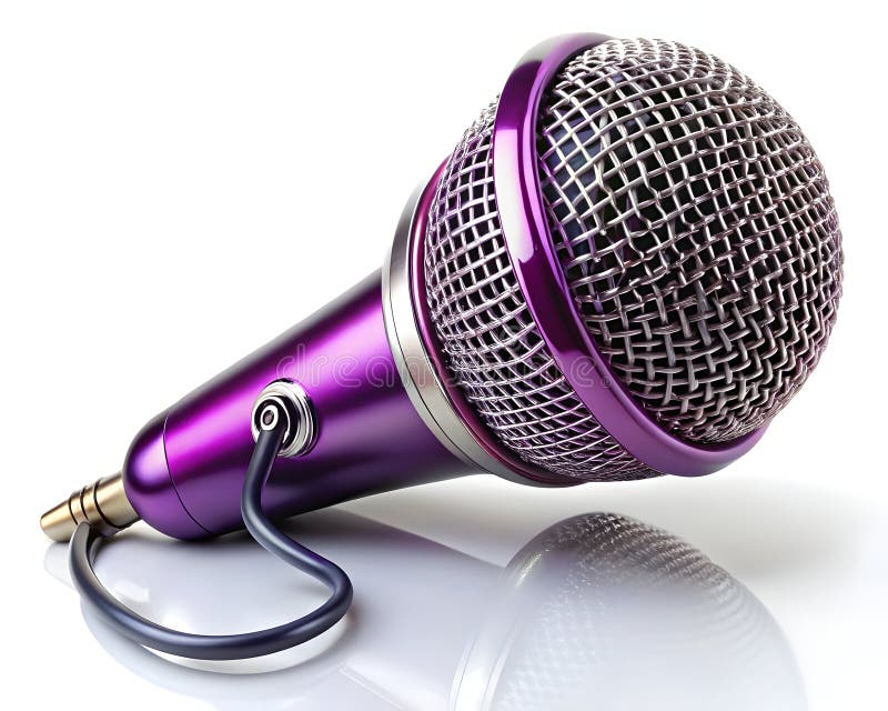 Purple Microphone with Engraved Musical Notes Stock Illustration ...