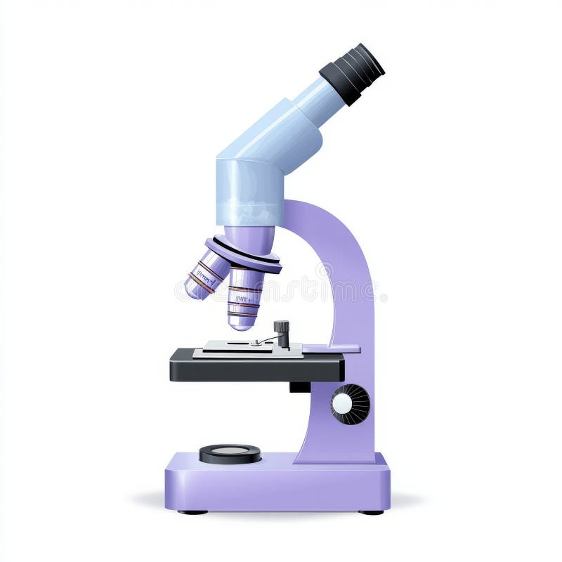 A Purple Microscope on a White Background. Stock Illustration ...