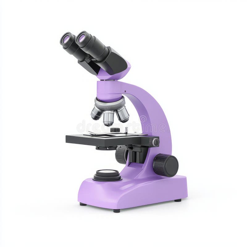 Purple Microscope on White Background. Stock Illustration ...