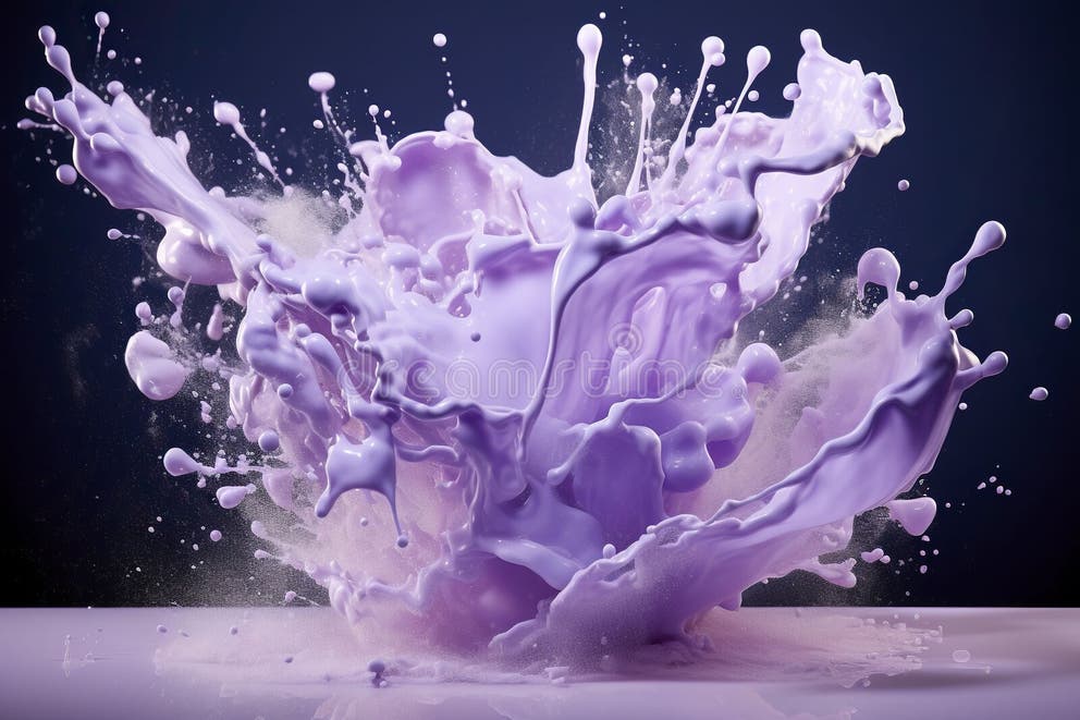 Purple Milk Explosion. Generative AI Stock Illustration - Illustration ...