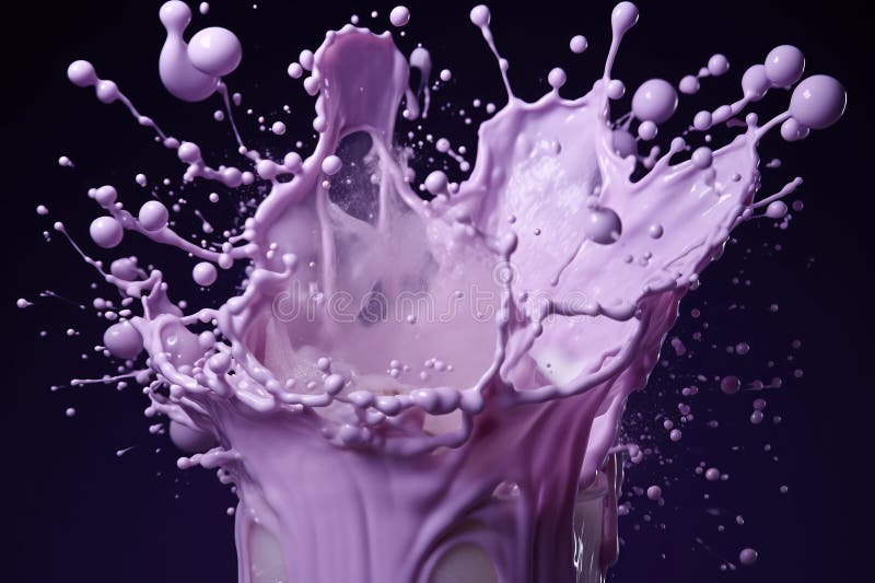 Purple Milk Explosion. Generative AI Stock Illustration - Illustration ...
