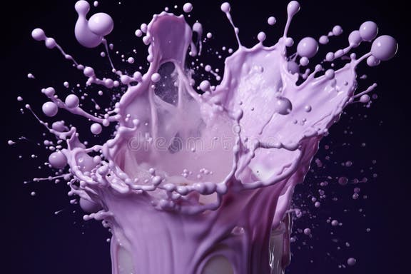 Purple Milk Explosion. Generative AI Stock Illustration - Illustration ...