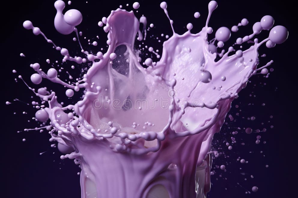 Purple Milk Explosion. Generative AI Stock Illustration - Illustration ...