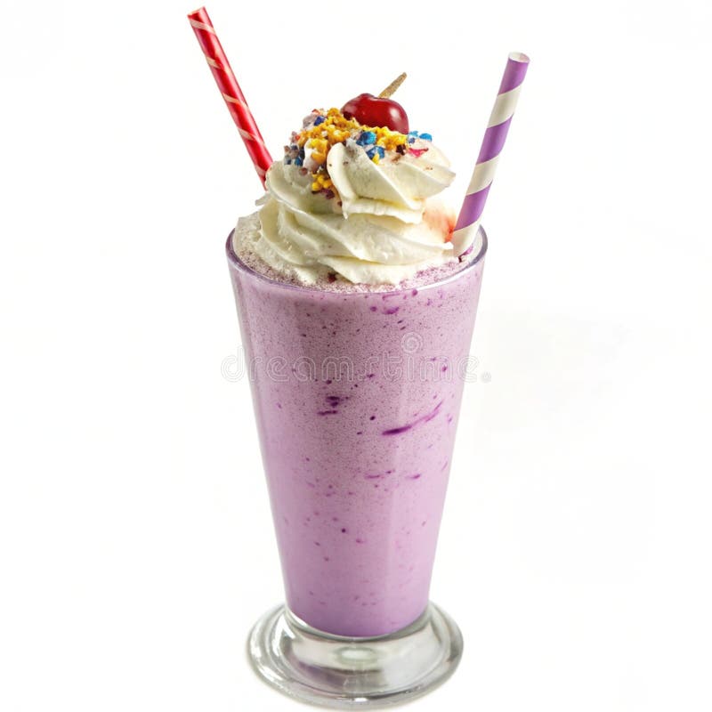 Purple Milkshake Isolated on White Background Stock Illustration ...