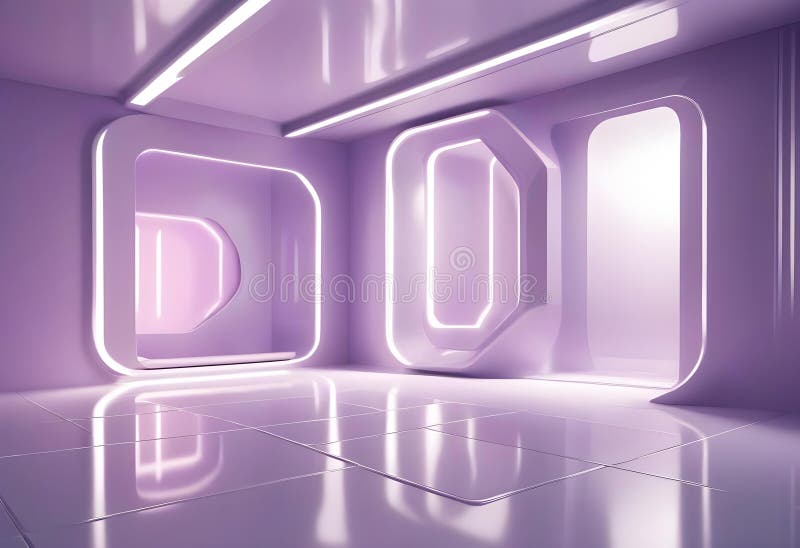 Purple Minimalistic Studio Environment Bright Lights Stock Photos ...