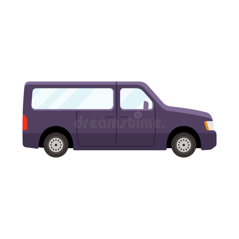 Van Vehicle Purple Coloured Flat Style Vector Illustration Stock Vector ...
