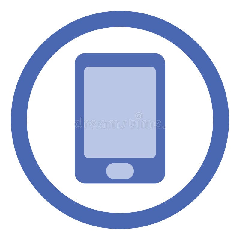 Purple mobile phone, icon stock vector. Illustration of communication ...